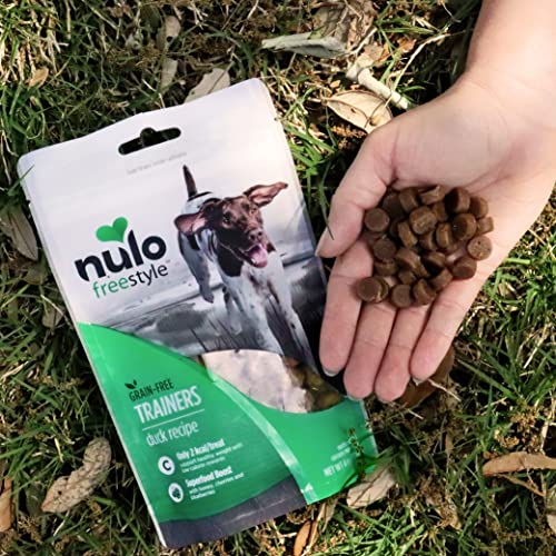 Nulo Freestyle Trainers Dog Treats: Grain Free Dog Training Treats - Healthy Low Calorie Treat Reward for Adult and Puppy Dogs - Gluten Free Dog Treat for Any Size or Breed - Duck Recipe - 4 oz Bag