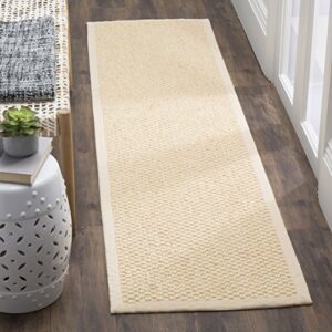 safavieh natural fiber collection runner rug - 2' x 6', creme, sisal design, easy care, ideal for high traffic areas in living room, bedroom (nf525a)