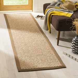 safavieh natural fiber collection runner rug - 2'6" x 12', natural, sisal design, easy care, ideal for high traffic areas in living room, bedroom (nf525b)