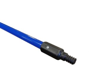 american select tubing 60" blue powder coated metal broom handle with black hex thread, broom stick