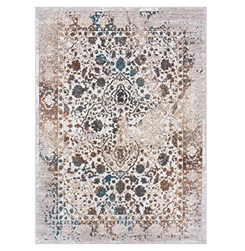 Persian-Rugs Luxe Weavers Rug 6495 – Distressed Floral Area Rug