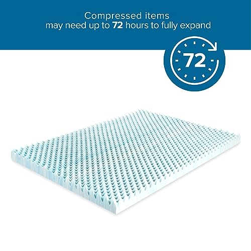 ZINUS 1.5 Inch Swirl Gel Cooling Memory Foam Mattress Topper, Cooling Airflow Design, CertiPUR-US Certified, Queen