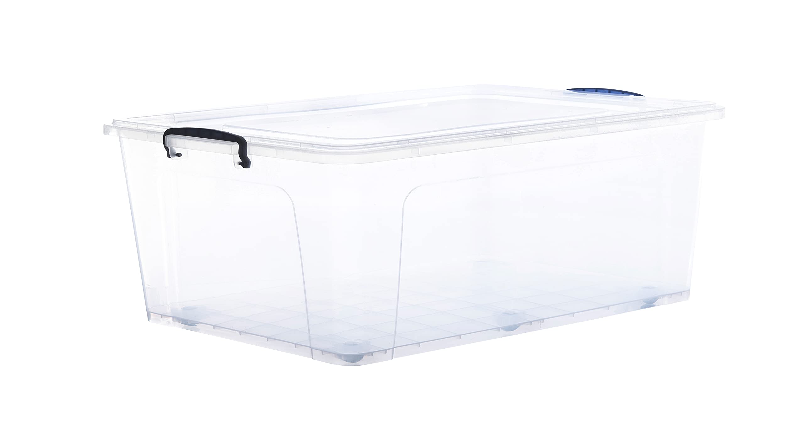 Superio Clear Storage Bin with Lid, Large Stackable Container with Lid, 32 Quart Wheeled Storage Box for Home, Tote for Garage, Storage, Clothing