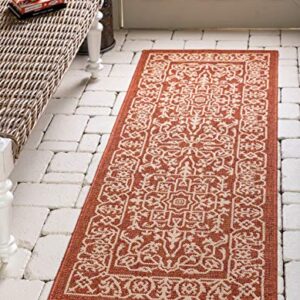 Unique Loom Outdoor Botanical Collection Area Rug - Allover (2' 2" x 6' 1" Runner, Terracotta/ Beige)