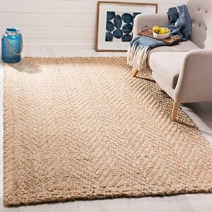 safavieh natural fiber collection accent rug - 3' x 5', natural, handmade jute, ideal for high traffic areas in entryway, living room, bedroom (nf265a)