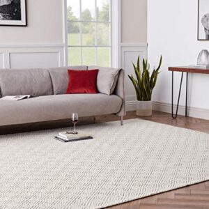 SAFAVIEH Natura Collection Area Rug - 9' x 12', Blue, Handmade Wool, Ideal for High Traffic Areas in Living Room, Bedroom (NAT503B)