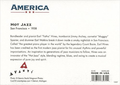 Earl Hines And Jazz Band - Avanti America Collection Birthday Card