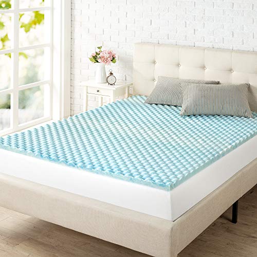 ZINUS 1.5 Inch Swirl Gel Cooling Memory Foam Mattress Topper, Cooling Airflow Design, CertiPUR-US Certified, Queen