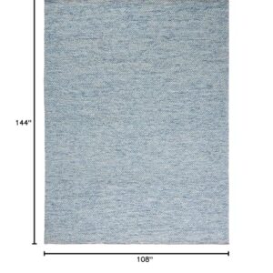 SAFAVIEH Natura Collection Area Rug - 9' x 12', Blue, Handmade Wool, Ideal for High Traffic Areas in Living Room, Bedroom (NAT503B)