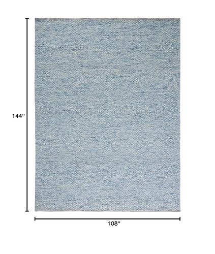 SAFAVIEH Natura Collection Area Rug - 9' x 12', Blue, Handmade Wool, Ideal for High Traffic Areas in Living Room, Bedroom (NAT503B)