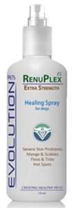 renuplex extra strength dog healing spray for dog hot spots, mange, dog skin problems. made in usa