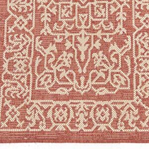 Unique Loom Outdoor Botanical Collection Area Rug - Allover (2' 2" x 6' 1" Runner, Terracotta/ Beige)