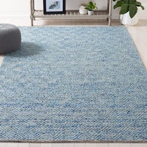 SAFAVIEH Natura Collection Area Rug - 9' x 12', Blue, Handmade Wool, Ideal for High Traffic Areas in Living Room, Bedroom (NAT503B)