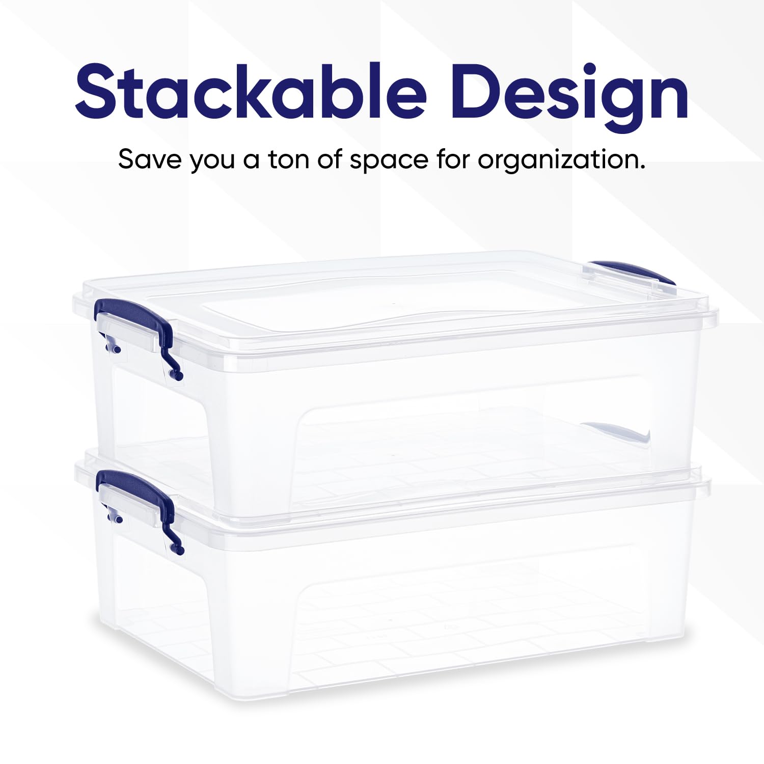 Superio Clear Storage Box with Lid, 22 Quart Plastic Container Bins for Organizing, Stackable Crate, Storage Bin Organizer for Home, Office, School, and College