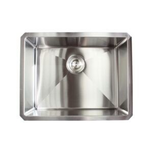 Contempo Living Inc 23-inch Stainless Steel 15mm Radius Single Bowl 16 Gauge Undermount Kitchen Sink Complete Combo Accessories