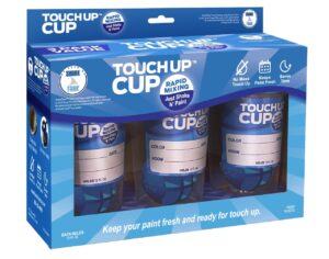 touch up cup empty plastic paint storage containers with lids for leftover paint, touch ups, as seen on shark tank products, 13 oz, pack of 3