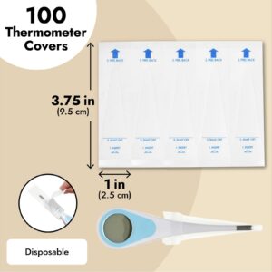 Juvale 100-Pack Disposable Digital Thermometer Probe Covers - Oral, Rectal, Armpit Temperature Reading Sheath Sleeves