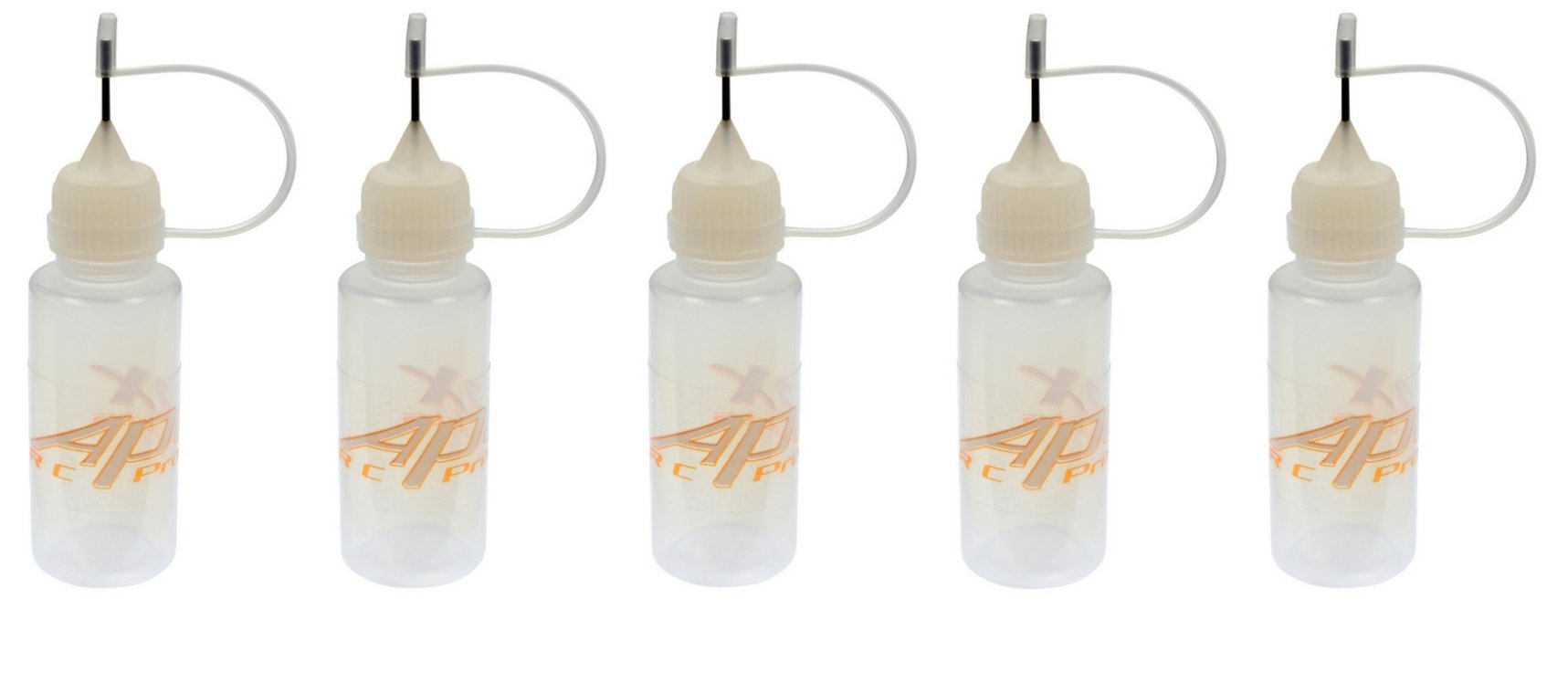 Apex RC Products 15ml / .5oz Oil/Fluid Dropper Plastic Bottle W/Needle Tip - 5 Pack #2102