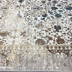 Persian-Rugs Luxe Weavers Rug 6495 – Distressed Floral Area Rug