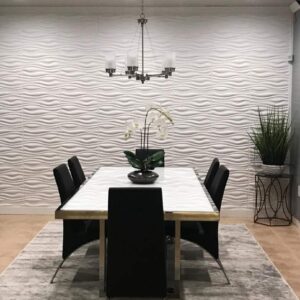 Art3d PVC Wave Board Textured 3D Wall Panels, White, 19.7" x 19.7" (12 Pack)