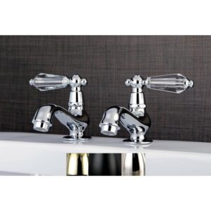 kingston brass classic basin taps crystal handles bathroom faucet polished brass brass finish