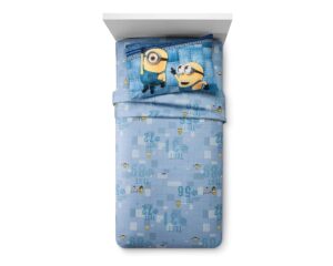 despicable me 3 minions blue sheet set (twin) 3pc