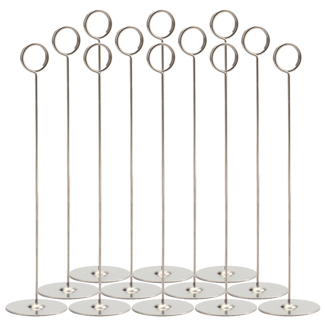 Tosnail 12 Pack 12" Tall Stainless Steel Table Number Holder Table Card Holder Table Number Stand Place Card Holder Table Photo Holders