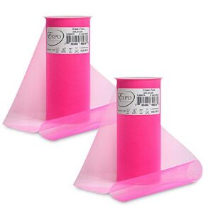 expo international pack of 2 premium matte spool of 6-inch x 25 yards | pink tulle