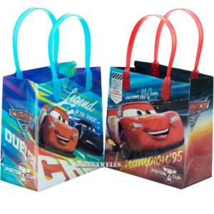 disney car mcqueen lightning 12 premium quality party favor reusable goodie small gift bags 6"