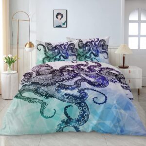 arightex octopus bedding 3d ocean fish duvet cover octopus and octopus feet reversible duvet cover set (full)