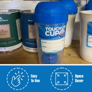 Touch Up Cup Empty Plastic Paint Storage Containers with Lids for Leftover Paint, Touch Ups, As Seen On Shark Tank Products, 13 oz, Pack of 3