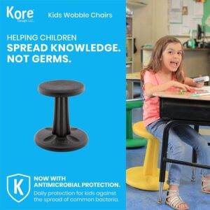 Kore Kids Junior Wobble Chair - Flexible Seating Stool for Classroom, Elementary School, ADD/ADHD - Made in The USA - Junior- Age 8-9, Grade 3-4, Black (16in)