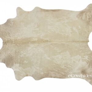 ecowhides Champagne Brazilian Cowhide Area Rug, Cowskin Leather Hide for Home Living Room (XXL) 8 x 7 ft