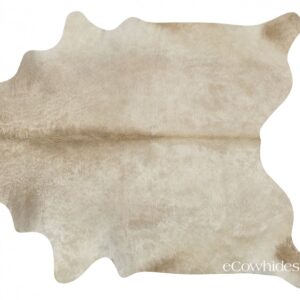 ecowhides Champagne Brazilian Cowhide Area Rug, Cowskin Leather Hide for Home Living Room (XXL) 8 x 7 ft