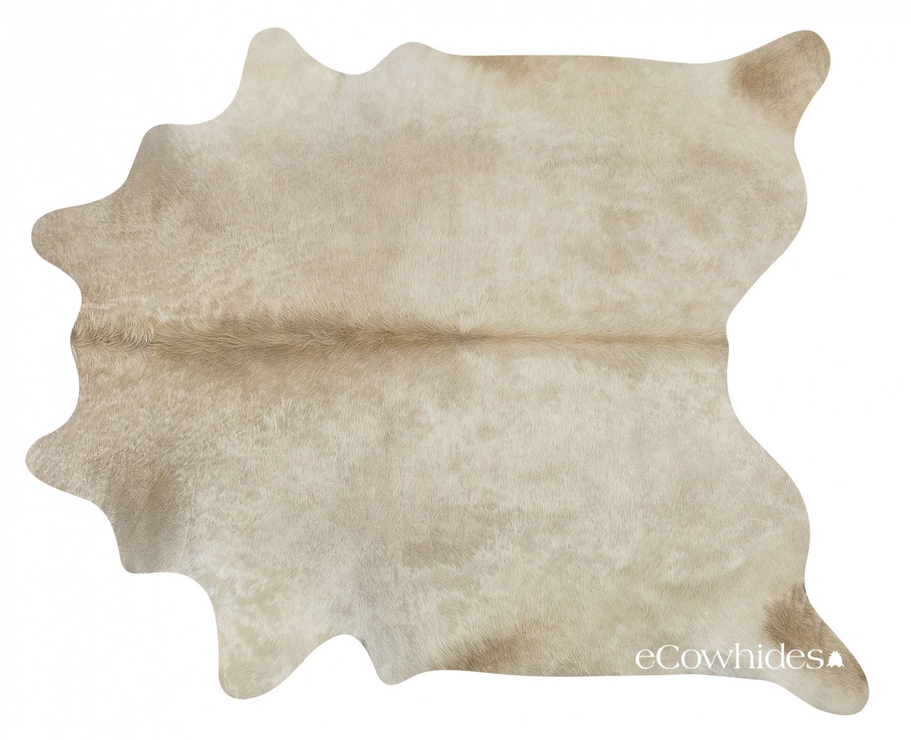 ecowhides Champagne Brazilian Cowhide Area Rug, Cowskin Leather Hide for Home Living Room (XXL) 8 x 7 ft