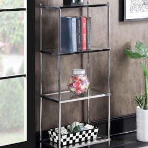 Convenience Concepts Royal Crest 4 Tier Tower, Chrome / Glass