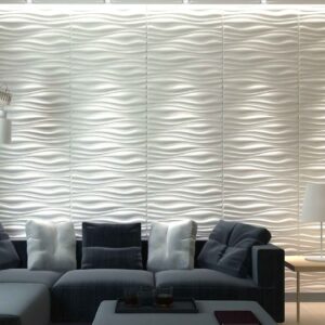 Art3d PVC Wave Board Textured 3D Wall Panels, White, 19.7" x 19.7" (12 Pack)