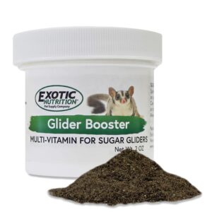 exotic nutrition glider booster (2 oz.) - complete multivitamin - powdered vitamin & mineral supplement for pet sugar gliders