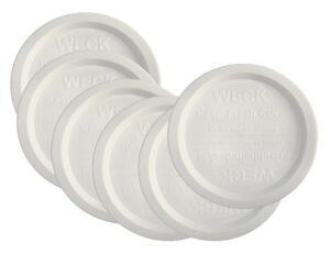 weck jar keep fresh plastic lids, 6 pack (small = 60mm). fits models 080, 755, 760, 762, 902, 763, 764, 766, 905, 975, 995