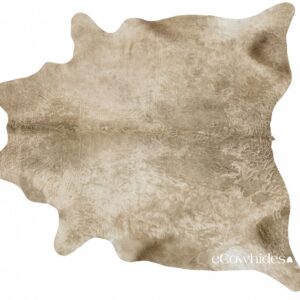 ecowhides Champagne Brazilian Cowhide Area Rug, Cowskin Leather Hide for Home Living Room (XXL) 8 x 7 ft