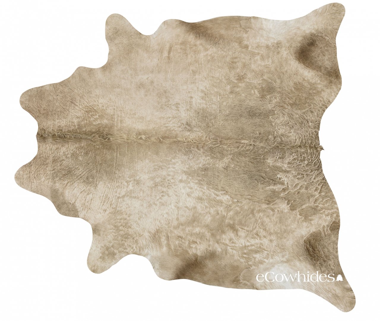 ecowhides Champagne Brazilian Cowhide Area Rug, Cowskin Leather Hide for Home Living Room (XXL) 8 x 7 ft