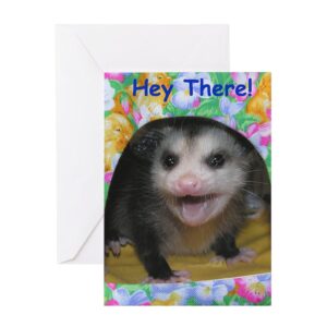 cafepress possum/opossum birthday card folded greeting card glossy