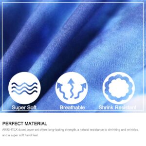 ARIGHTEX Sea Turtle Bedding Blue 3D Turtle Duvet Cover Ocean Coral Fish Bed Set for Teens Boys Kids Girls 3-Piece Sea Life Comforter Cover Full Set