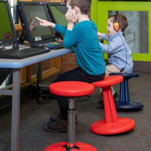 Kore Kids Junior Wobble Chair - Flexible Seating Stool for Classroom, Elementary School, ADD/ADHD - Made in The USA - Junior- Age 8-9, Grade 3-4, Black (16in)