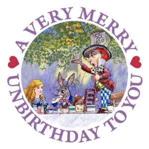 CafePress A VERY MERRY UNBIRTHDAY Folded Greeting Card Matte