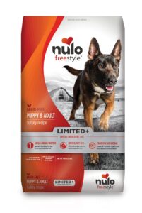 nulo all natural dog food: freestyle limited plus grain free puppy & adult dry dog food - limited ingredient diet for digestive & immune health - allergy sensitive non gmo turkey recipe - 10 lb bag