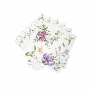 wallye decoupage napkins, flower and butterfly luncheon napkins for bridal shower tea party or wedding,20 pack