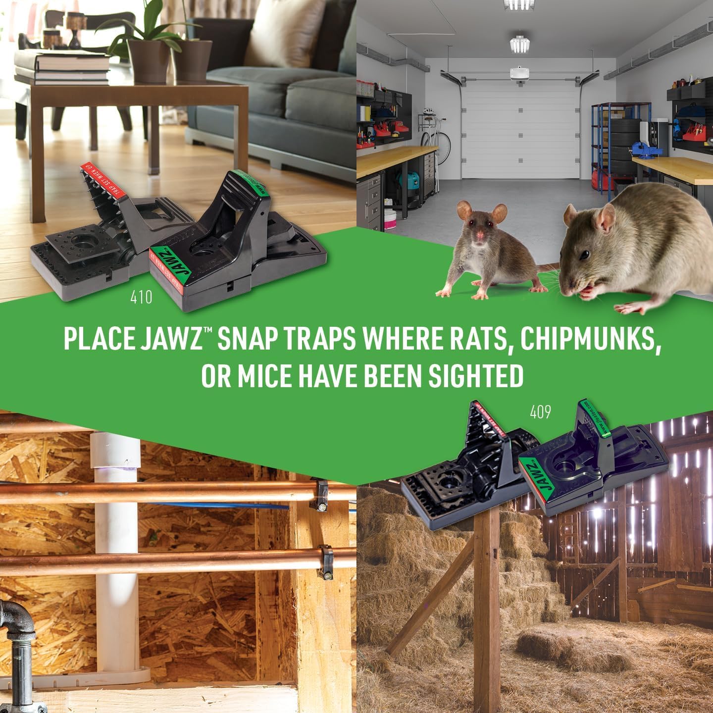 JT Eaton JAWZ Pro Series Snap Trap for Mice 2 pk