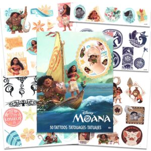 disney moana tattoos - 50 assorted moana temporary tattoos with tribal tattoos (moana party supplies)