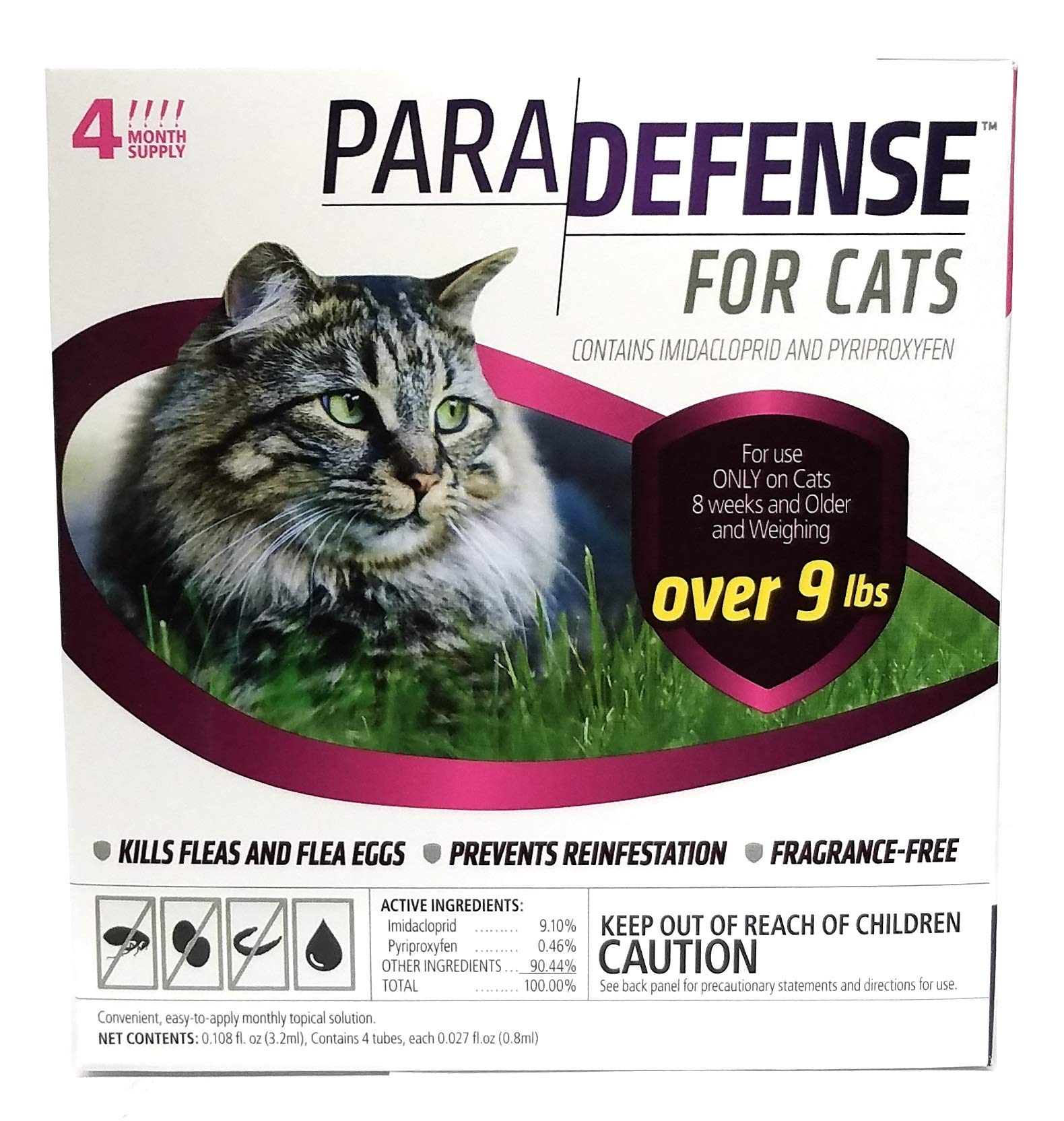 Para Defense 10+ lb Cat Pet Flea Control Supply, Large